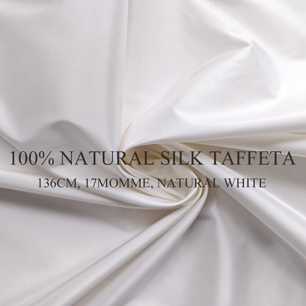 Шелковая тафта FABRIC SHIPPER 100% натуральный белый 1х1.36 м