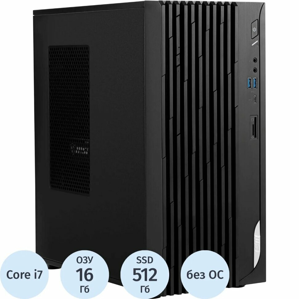 Мини ПК MSI Pro DP180 14th Tower(9S6-B0A741-1087)i7-14700/16/512Gb/KBM/NOS, 2439146