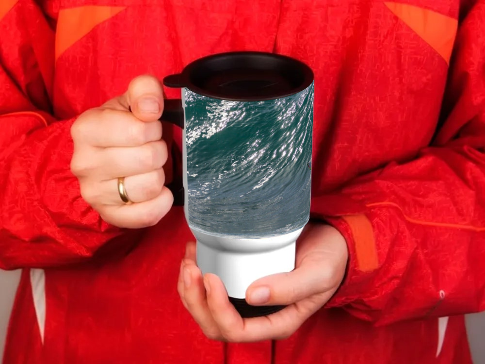 Тремокружка для авто с принтом "Серфер, серфинг, волна" 0.5 л.