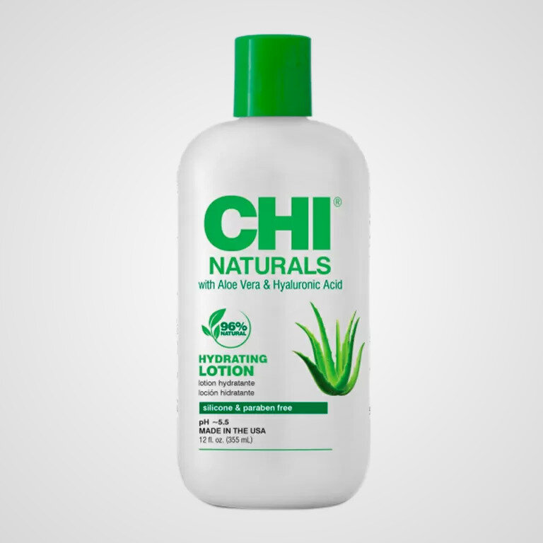 Лосьон для тела увлажняющий с алоэ вера и гиалуроновой кислотой 355 мл CHI NATURALS Hydrating Lotion With Aloe Vera & Hyaluronic Acid Лосьон 355 мл