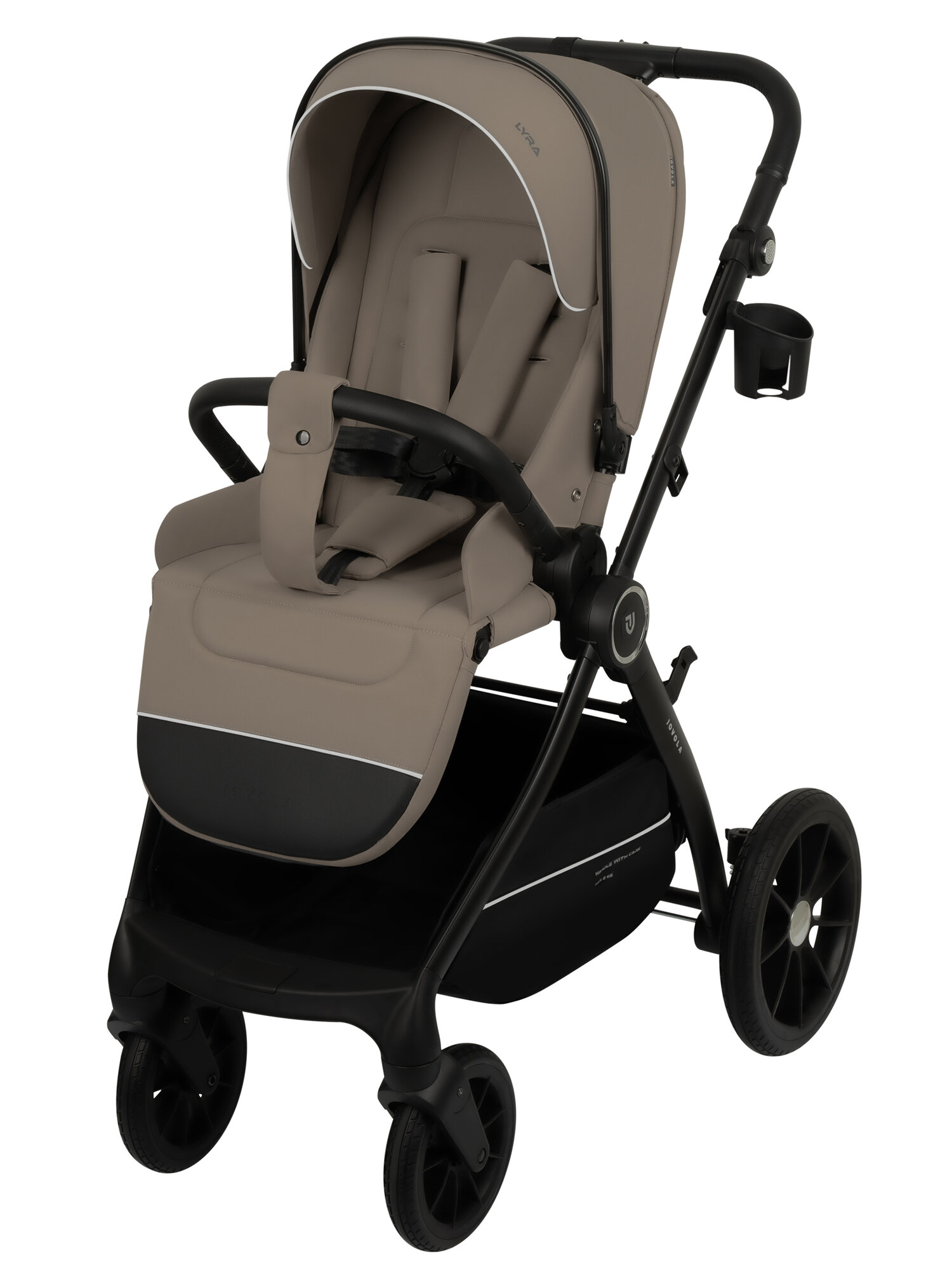 Коляска детская прогулочная Jovola Lyra, с реверсивным блоком, бежевый