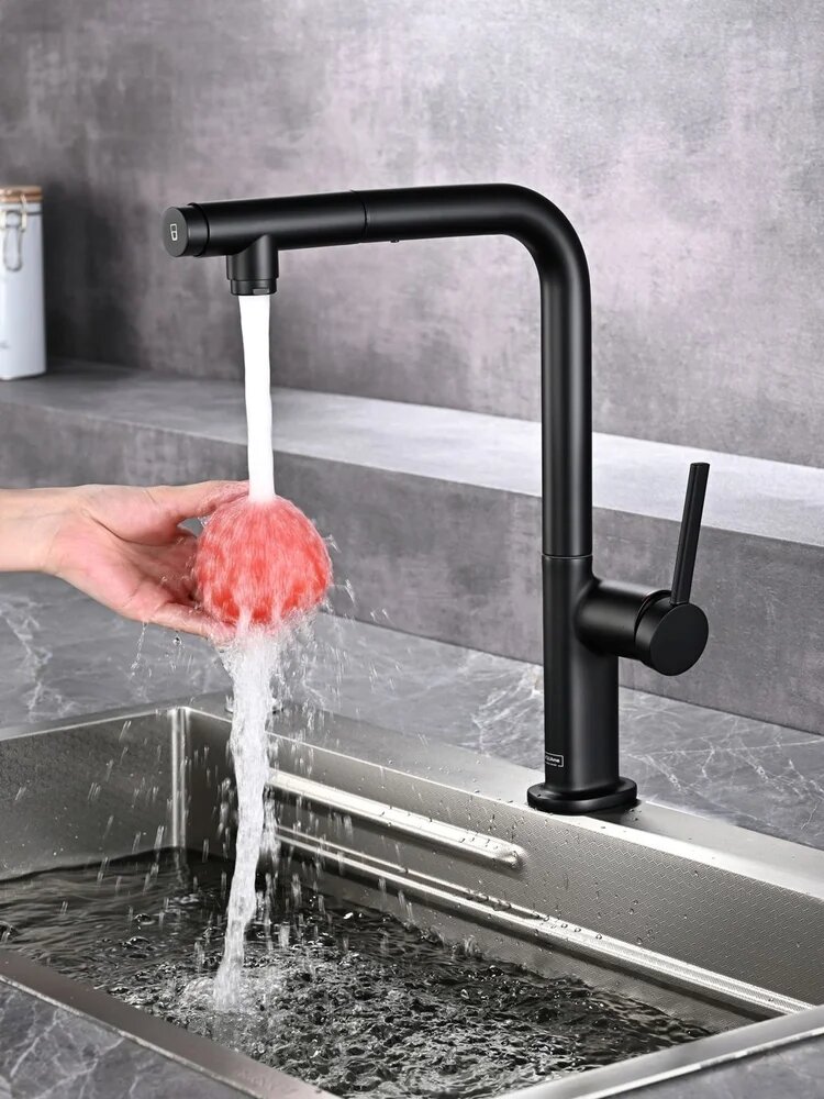 Смеситель для кухни AQUAme Cucina с выдвижным изливом AQM9903MB