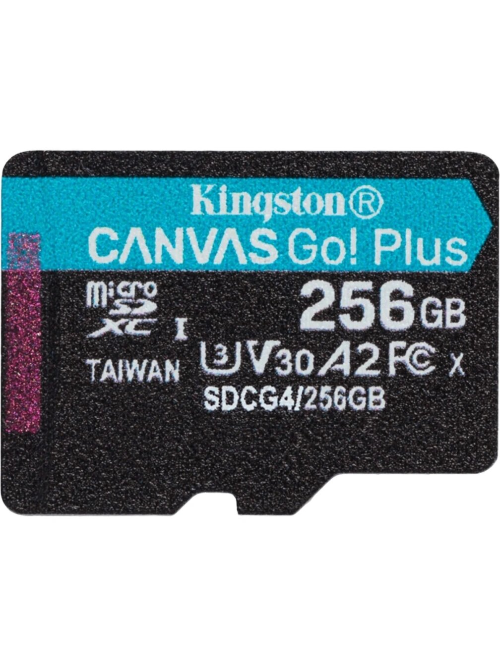 Карта памяти microSDXC UHS-I U3 Kingston Canvas Go! Plus 256 ГБ, 200 МБ/с, Class 10, SDCG4/256GBSP, 1 шт, без адаптера
