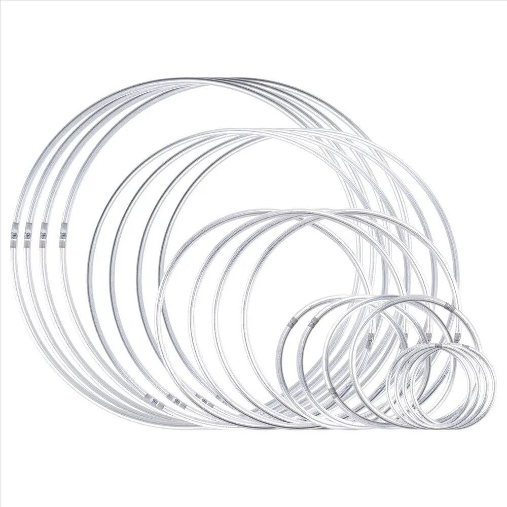20 металлических колец-обручей Ловец снов из стали, серебряные кольца для рукоделия, макраме и других проектов своими руками в 5 размерах