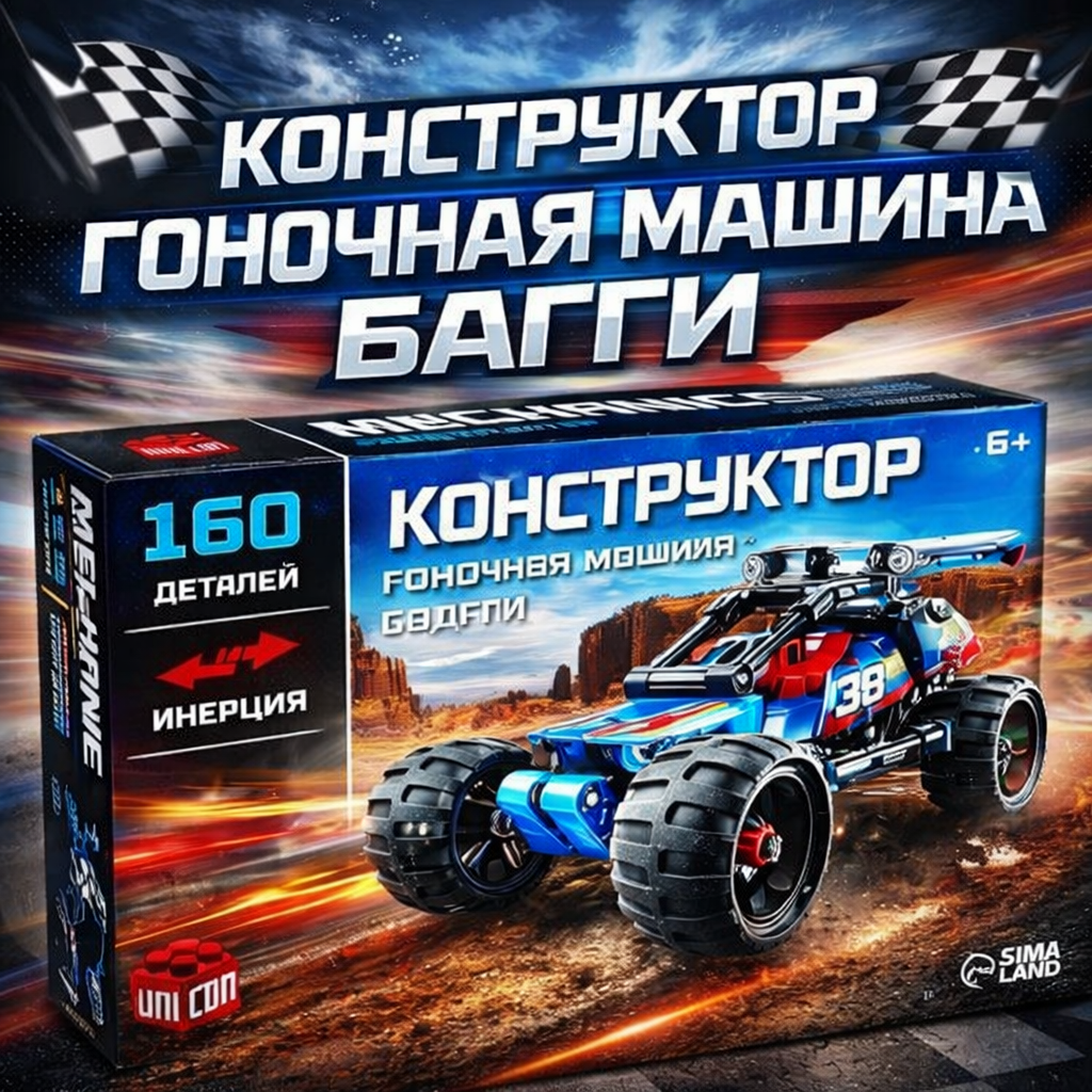 Конструктор Technic "Машина Багги", синяя, 160 деталей, для детей 6+