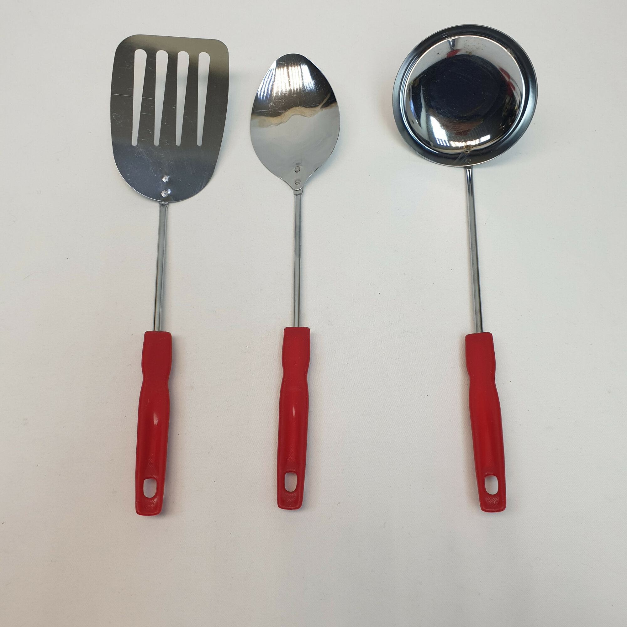 Набор кухонных принадлежностей 3 предмета, нержавейка, ручка пластик. Винтаж, СССР