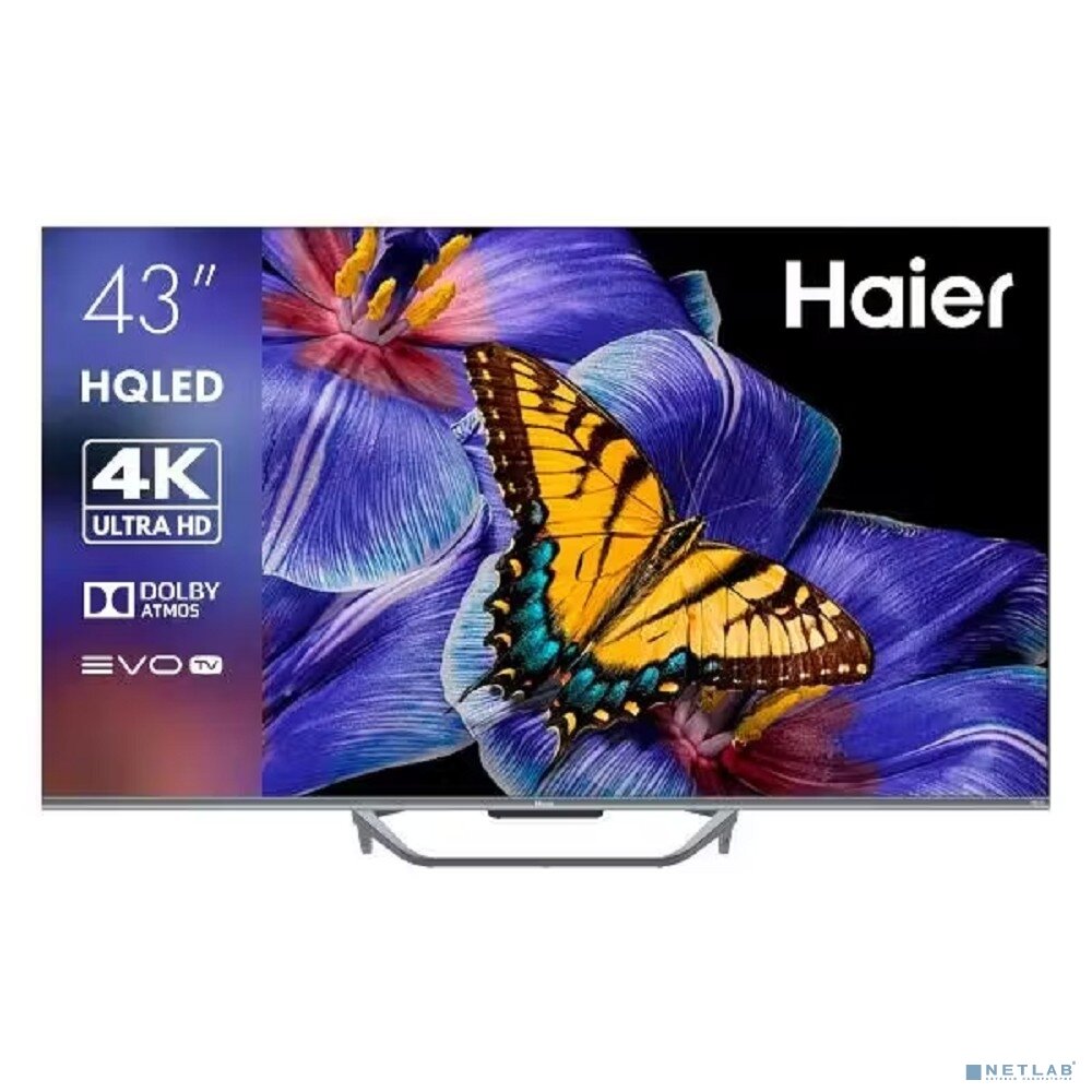 43" Телевизор HAIER Smart TV S4, QLED, 4K Ultra HD, серый, С