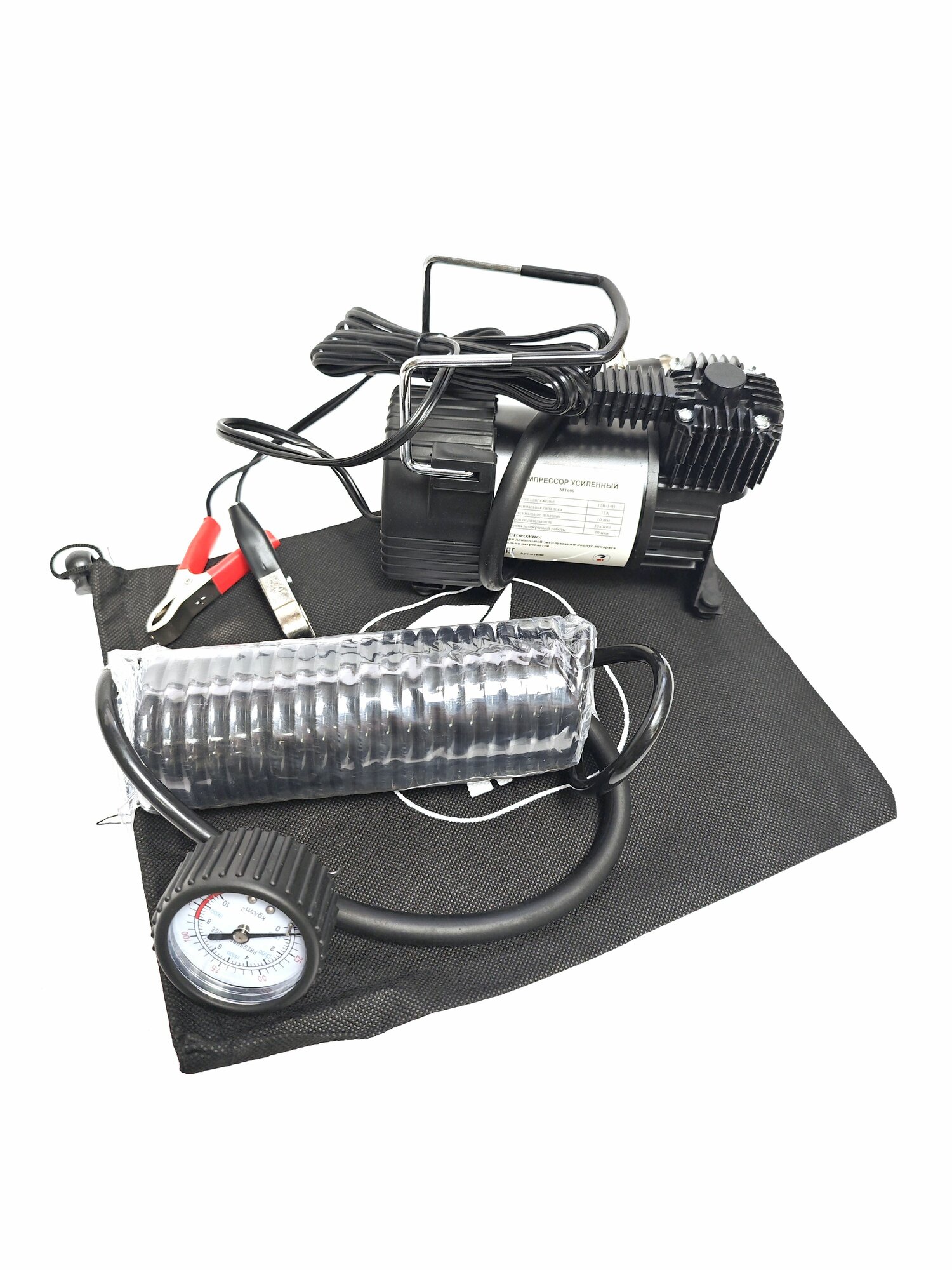 Компрессор автомобильный / усиленный / в тетроновой сумке, 30 л/м, мт600, МТ