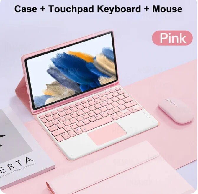 Чехол для Samsung Galaxy Tab S9 FE с Bluetooth-клавиатурой Spanish Keyboard, Pink 4
