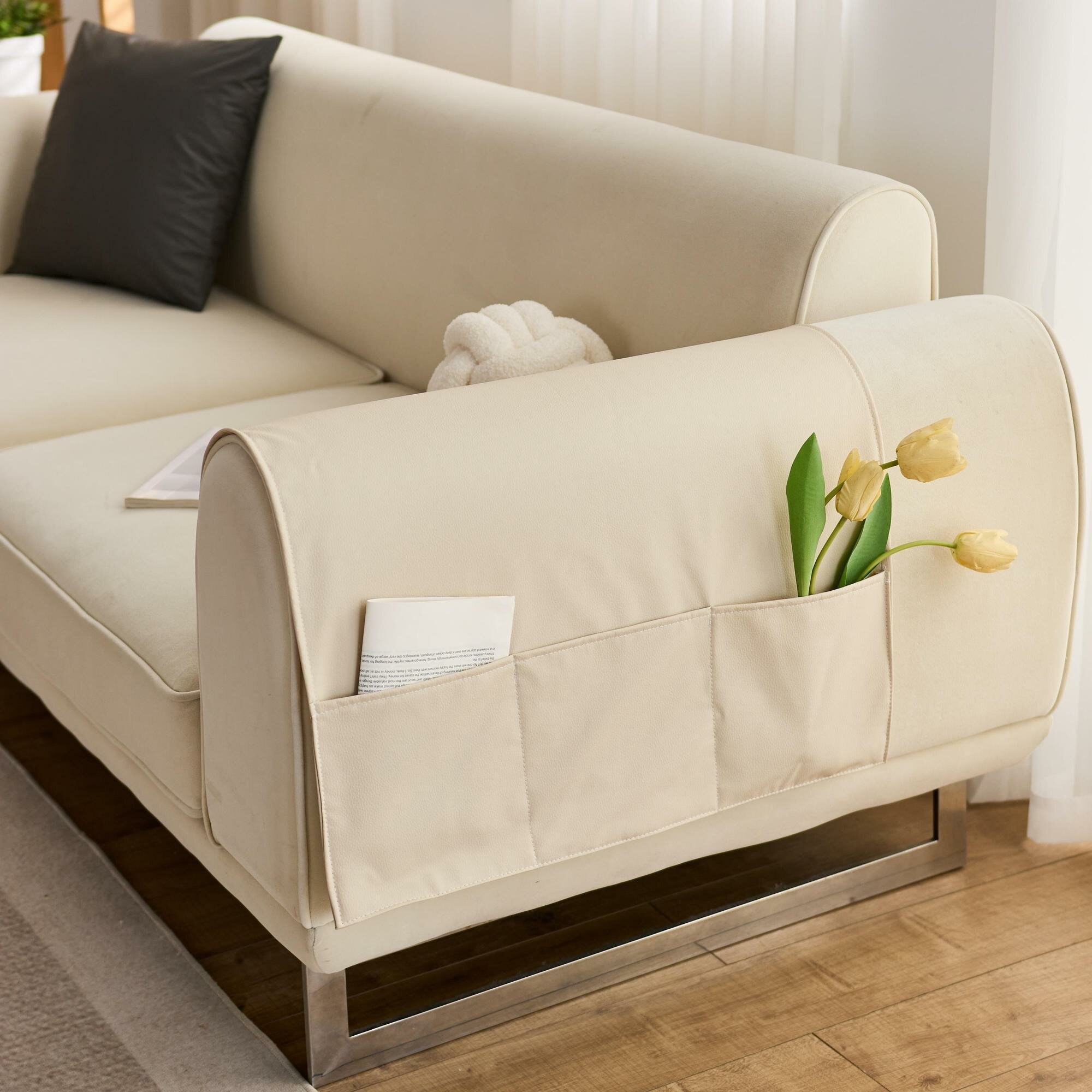 Современный износостойкий чехол для дивана светлого цвета, многофункциональный чехол в простом стиле, необходимый для диванов из искусственной кожи, защищенных от кошек.