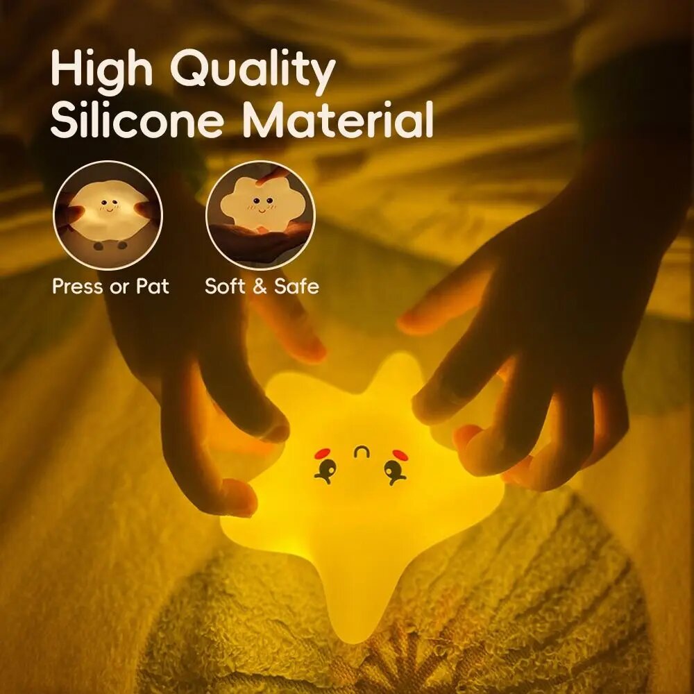Реchargeable Silicone Star Cloud Moon Night Light — фото 1