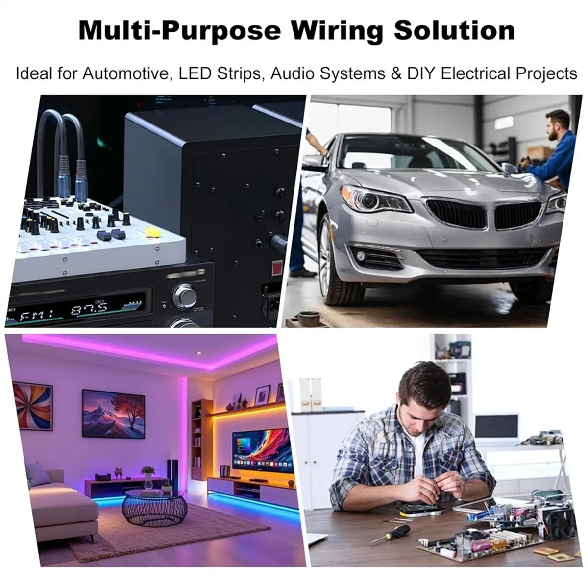 -10 упаковок T-образных разъемов для проводов, мини-автомобильное соединение для быстрой проводки, кабельный разветвитель 24-20 AWG