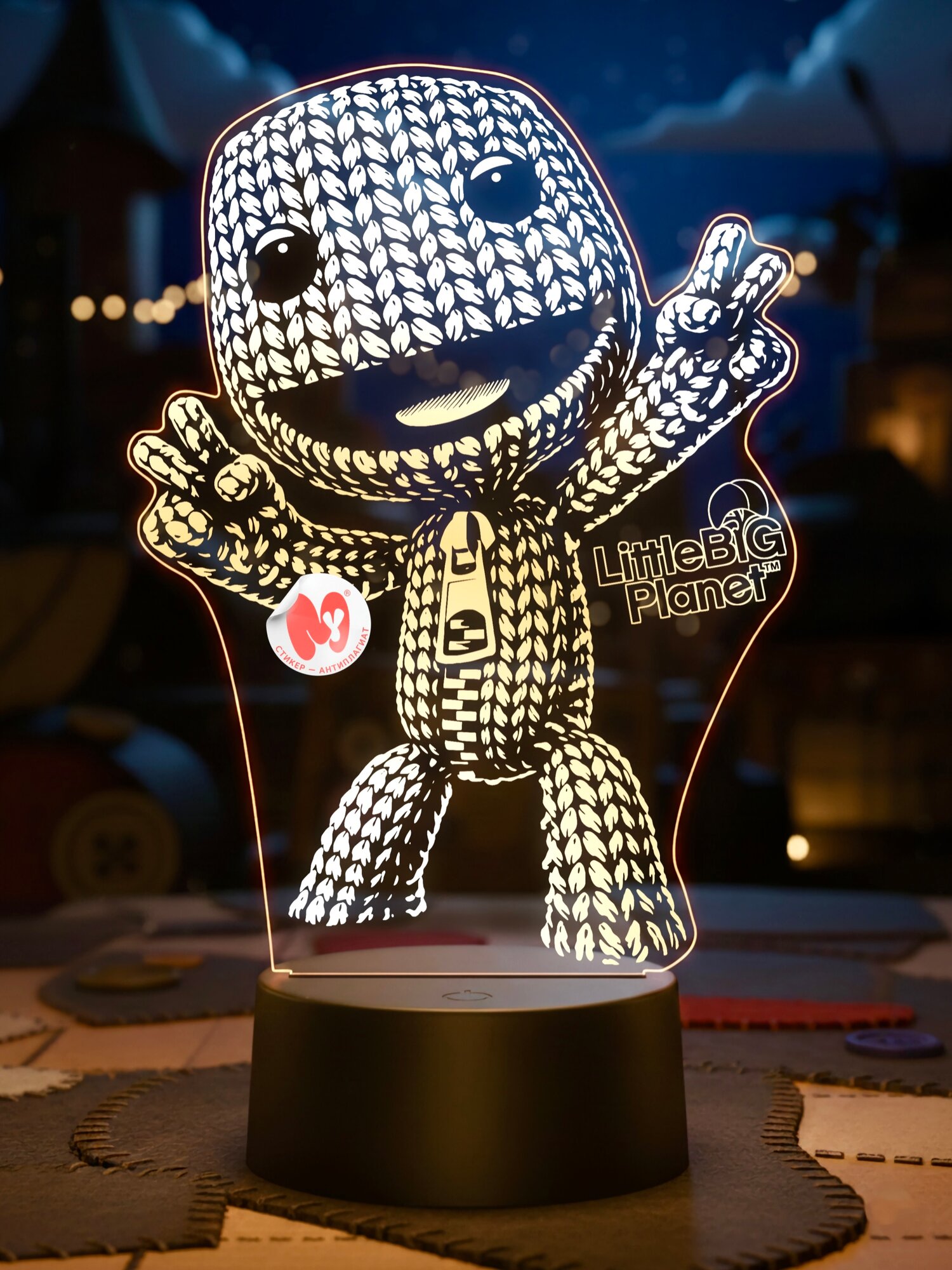 Ночник Игра Сэкбой - Sackboy. Подарок геймеру — декор для игровой комнаты с символикой популярных игр, узнаваемыми персонажами и атмосферой киберспорта.