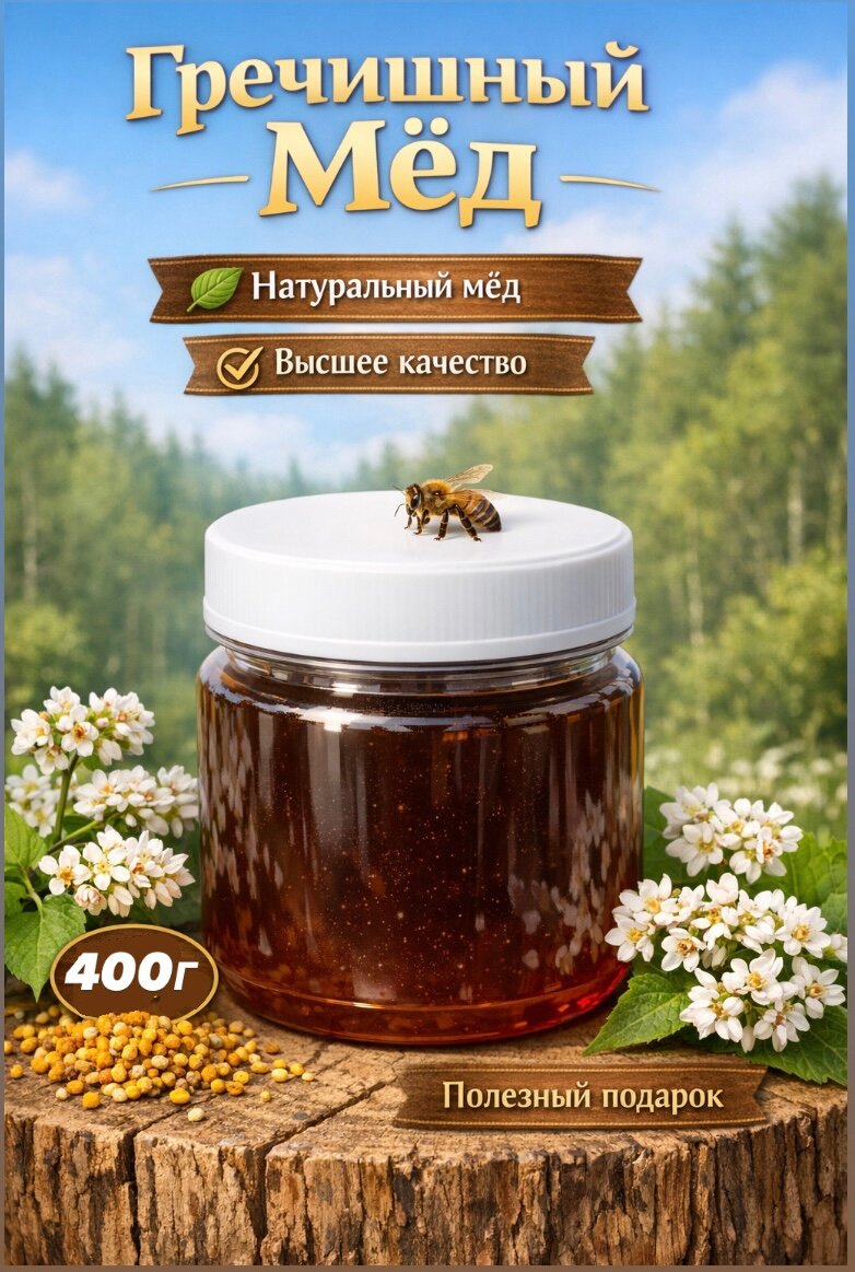 Башкирский Гречишный Мёд 400грамм