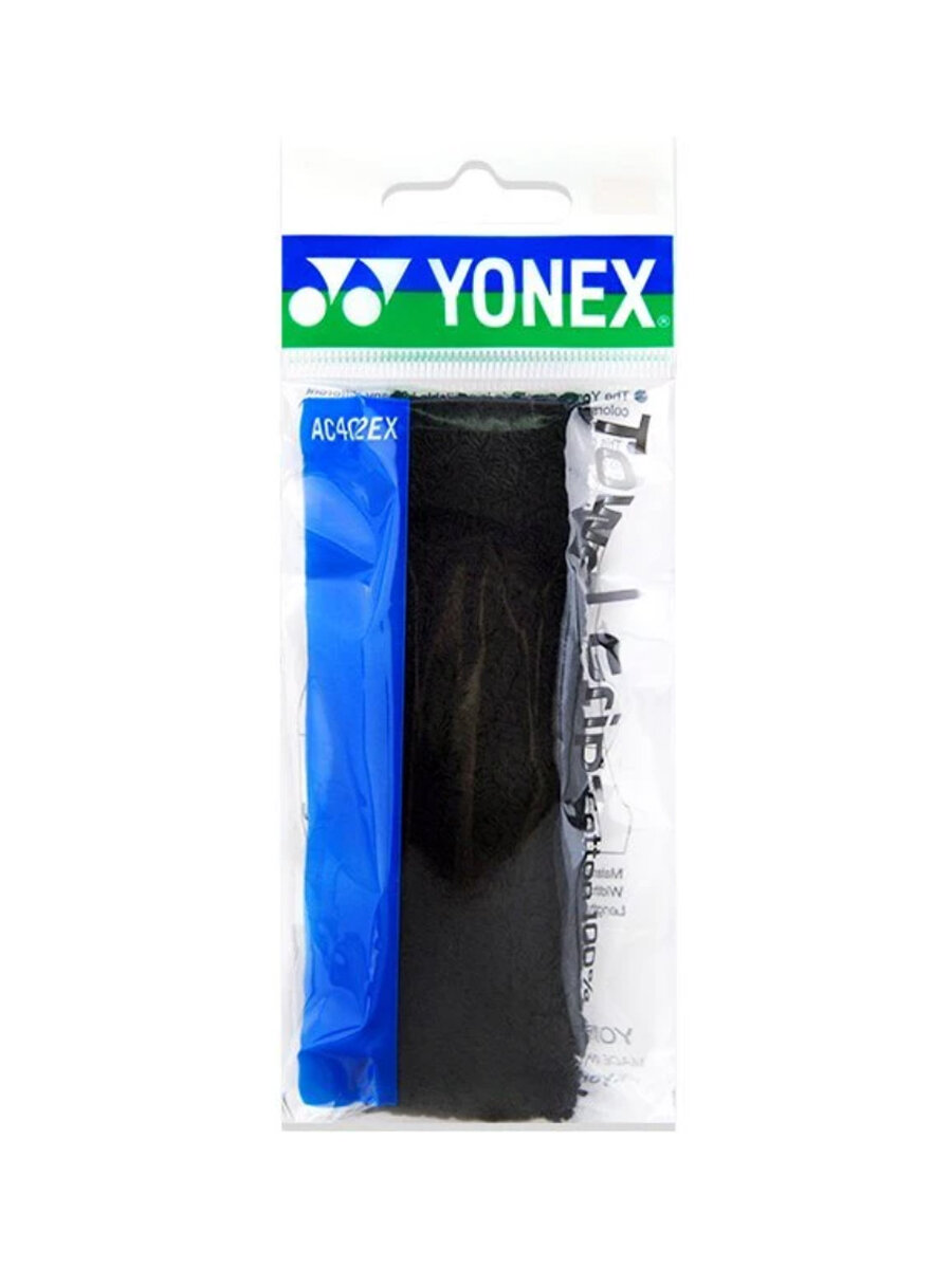 Обмотка для ракетки для бадминтона Yonex AC402EX Grip Towel, махровая, 100% хлопок, черная