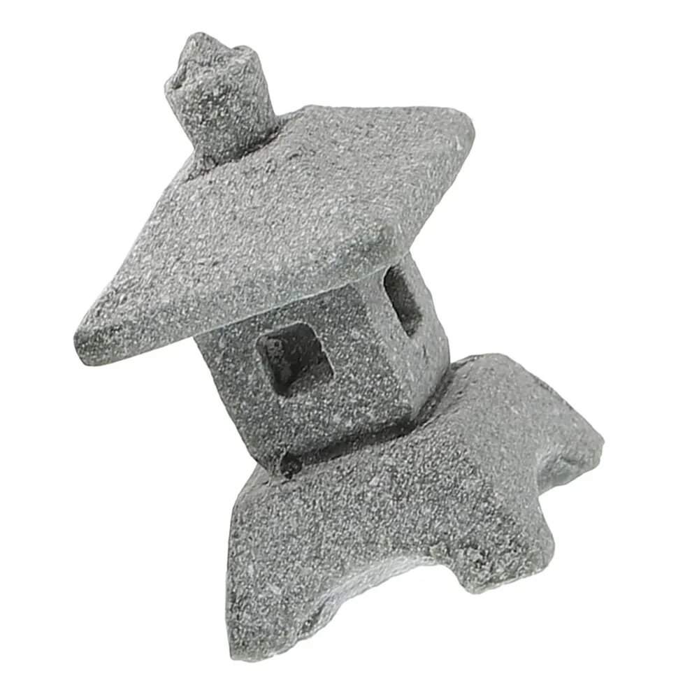 Декоративная фигурка японской пагоды из серого песчаника для миниатюрного сада и аквариума