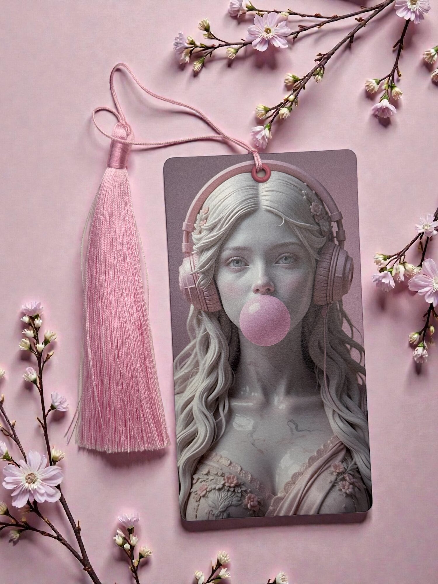 Закладка для книги "Розовый сон", лакированный картон, перламутровый цвет