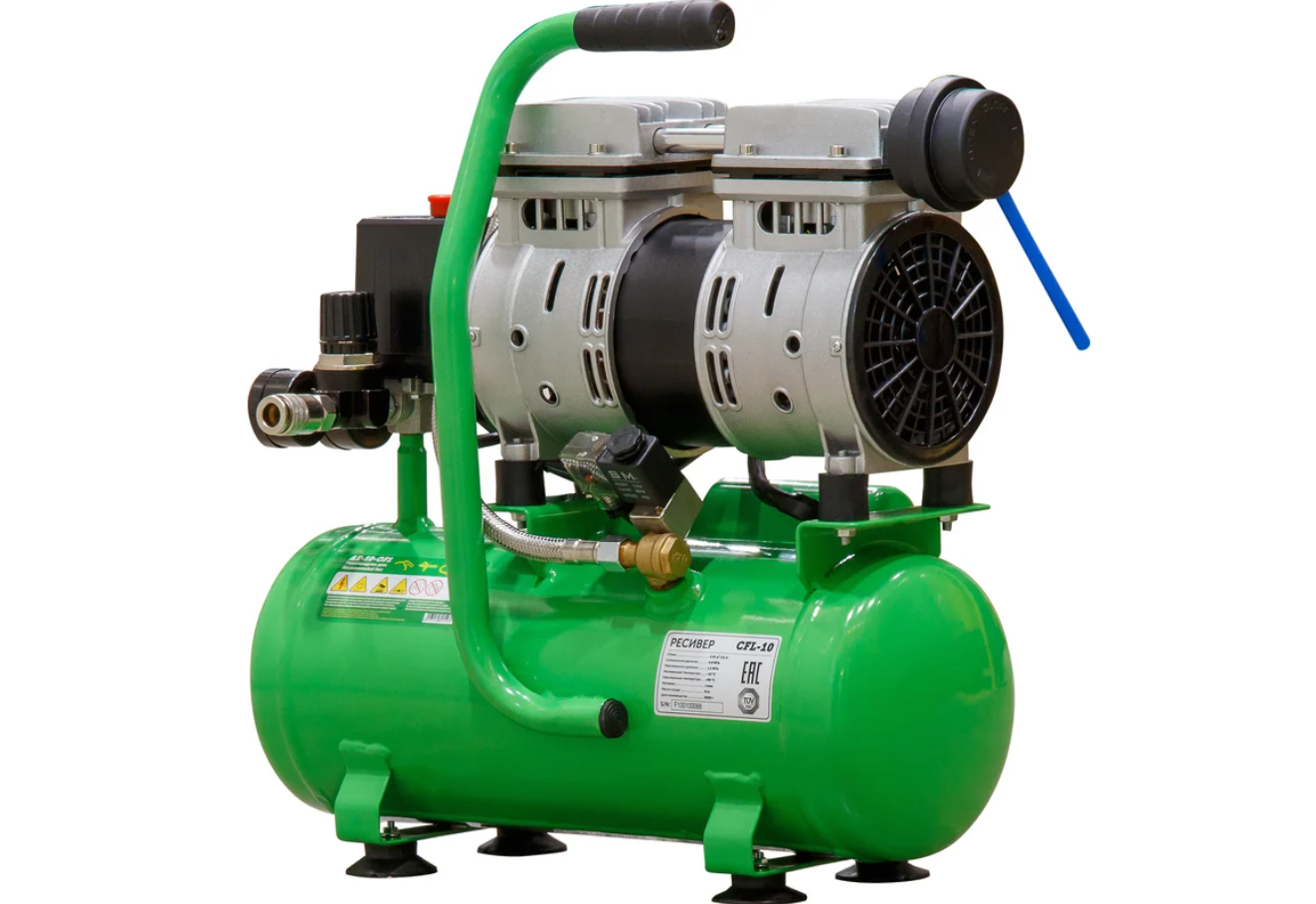Компрессор Eco AE-10-OF1 10 л, 0.7 кВт, поршневой, безмасляный