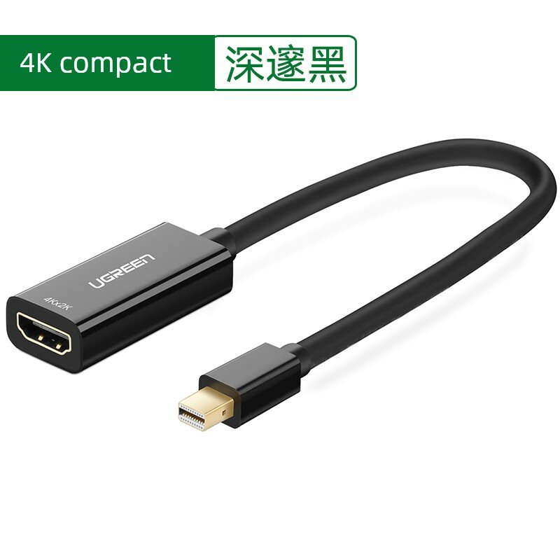 Адаптер Mini DisplayPort в HDMI 4K компактный черный для MacBook Air Surface Pro высокое разрешение