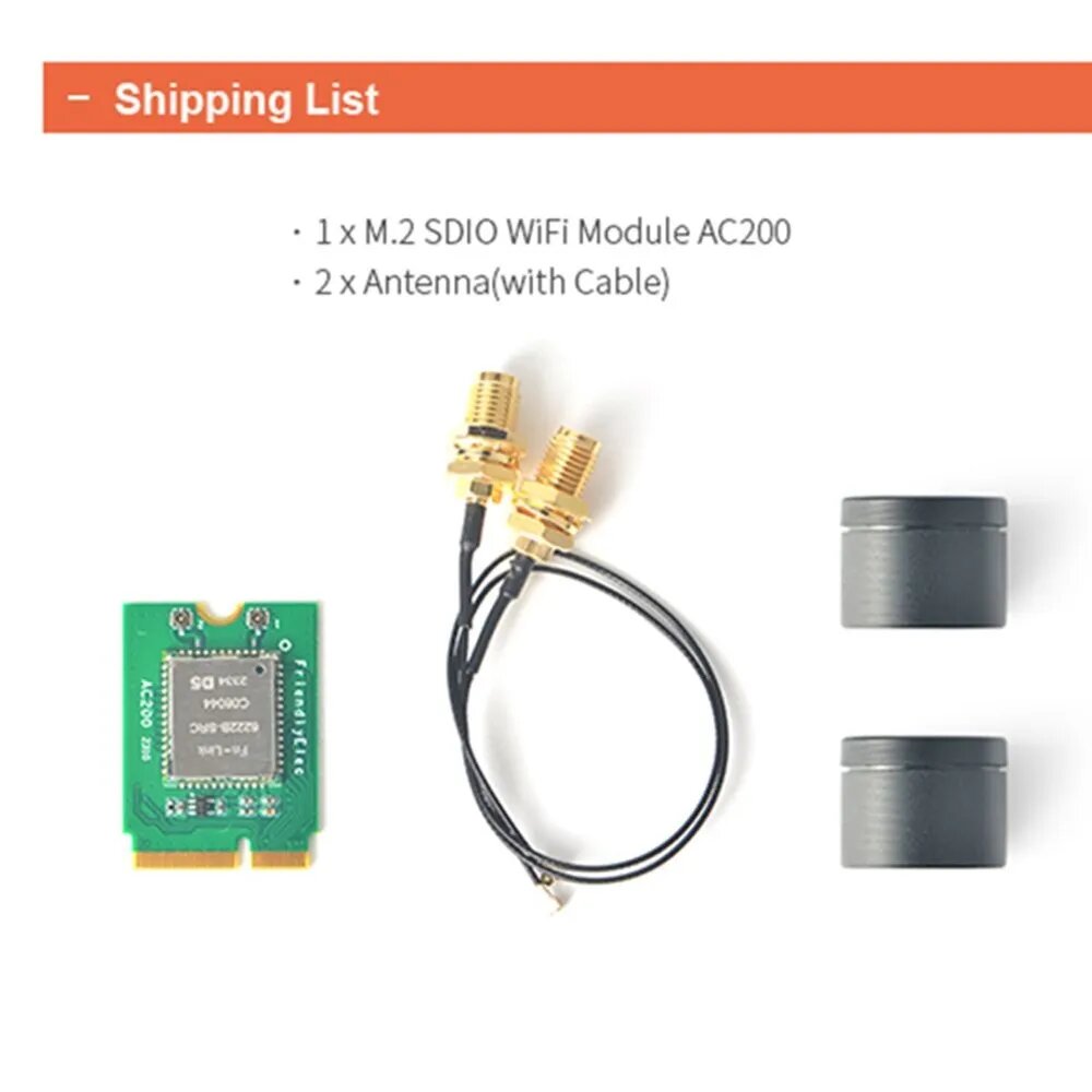 Модуль M.2 SDIO WiFi AC200 для R2S Plus, зеленый — фото 1