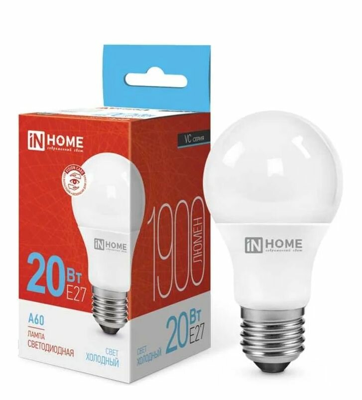 Лампа светодиодная LED-A60-VC 20Вт 230В Е27 3000К 1900 Лм/ IN HOME