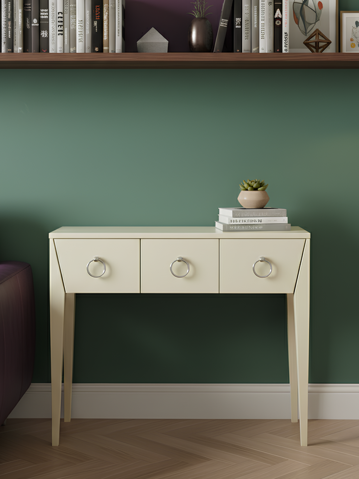 Консоль туалетный столик, бежевый цвет, с выдвижными ящиками