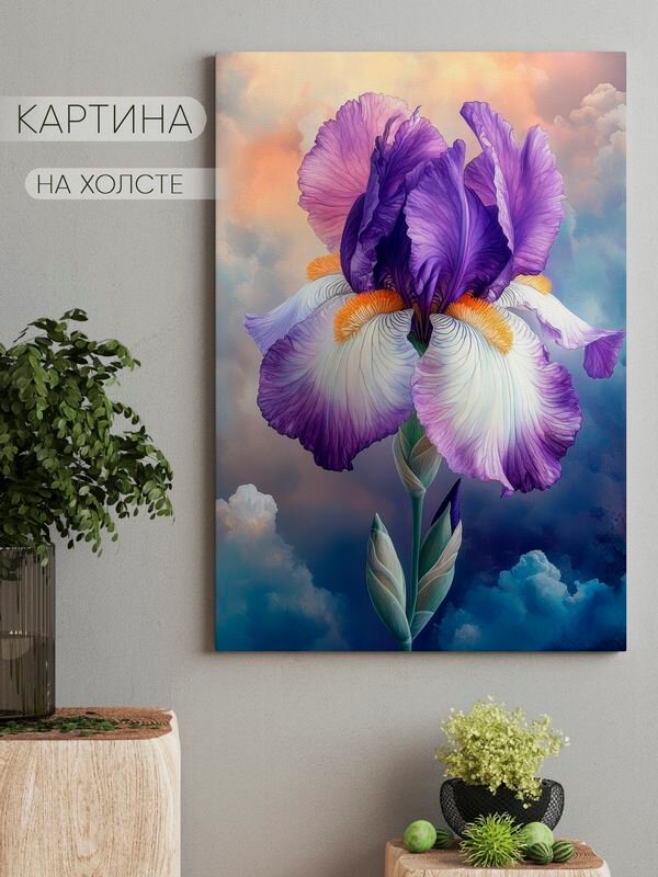 Картина на холсте Красивый цветок Ирис (14) 20х30 см