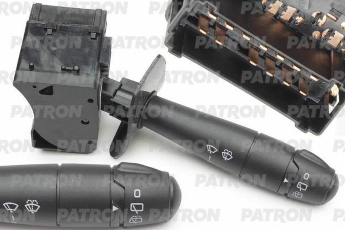 Переключатель подрулевой PATRON P15-0098 Renault Kangoo 1997-2008, Duster 2012-2018, Logan 2005-2014, Sandero 2009-2014, Vaz Lada Largus 2012-, Nissan Kubistar с бортовым комплектом