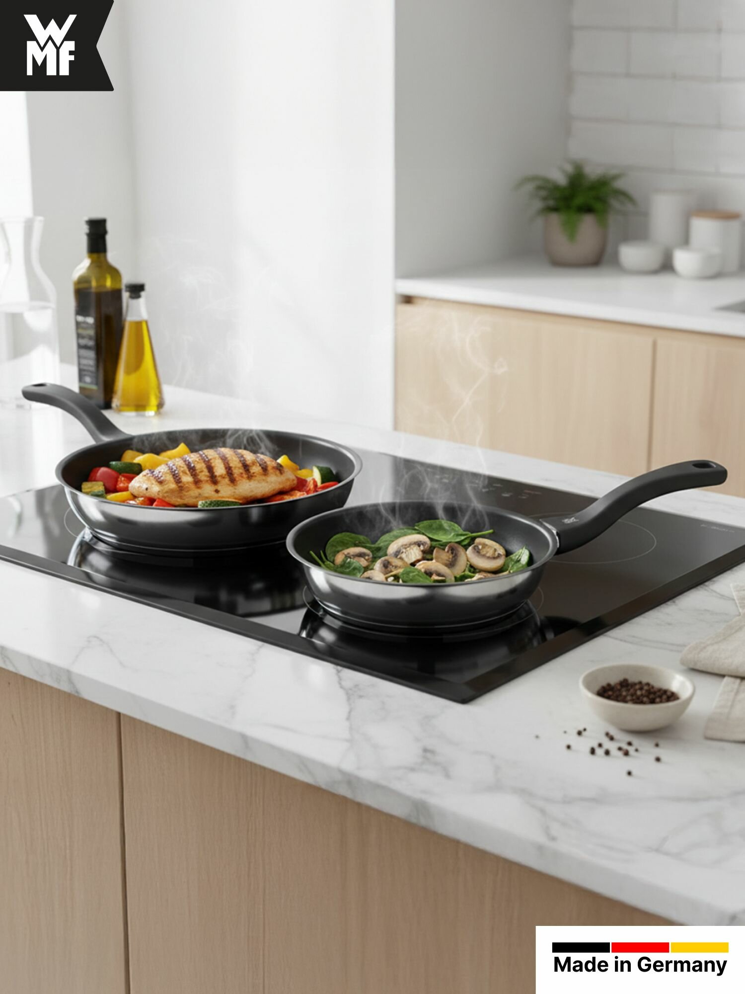 Набор сковород WMF Devil, Cromargan нержавеющая сталь 18/10, 18/28 см, индукция
