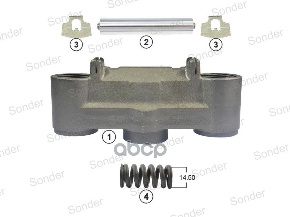 Аналог 13502. РМК суппорта KNORR SB67 Корпус толкателей (бинокль), 5 деталей SONDER арт. 160100500