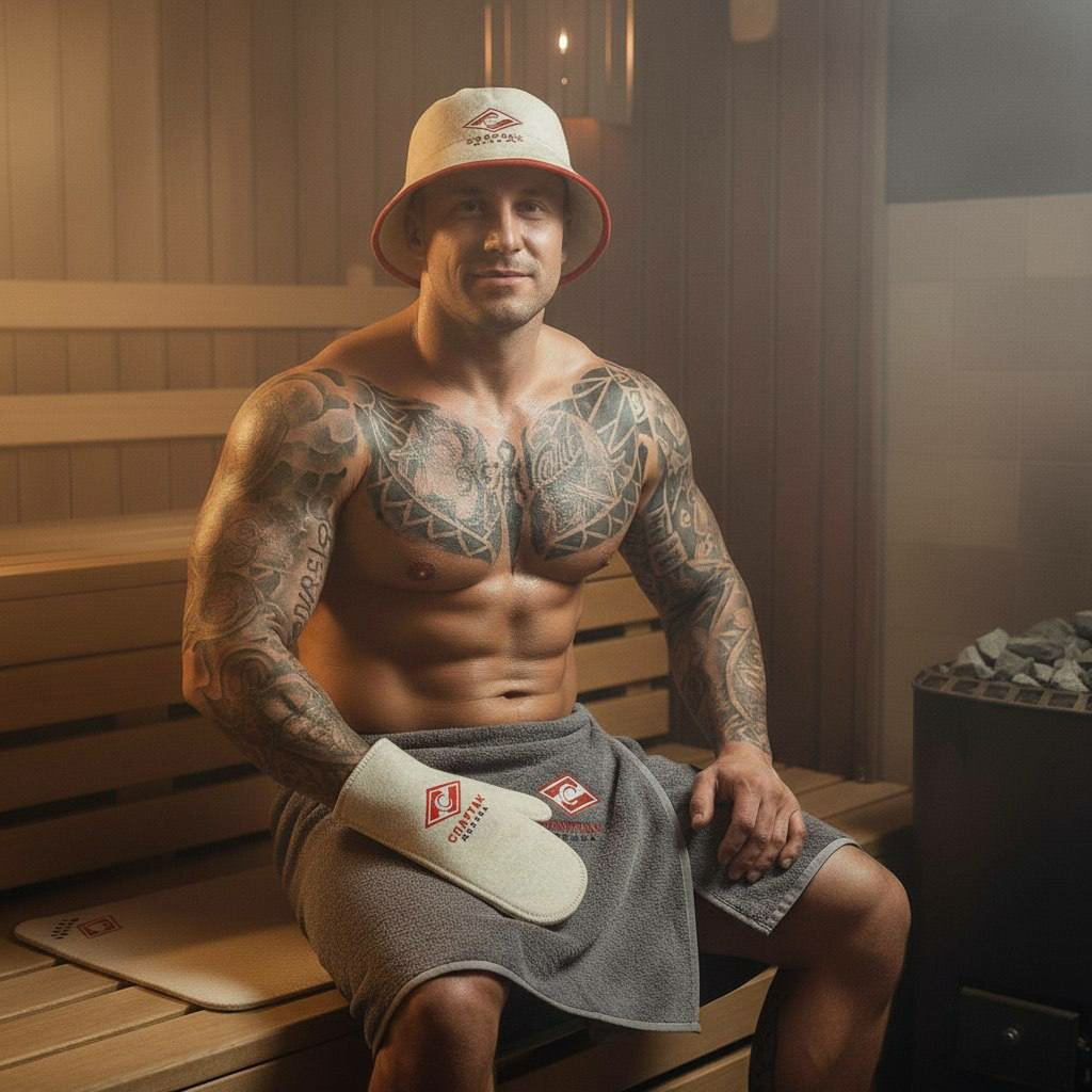 Банный набор "Спартак Панама", бежевый, войлок, из 3-х предметов