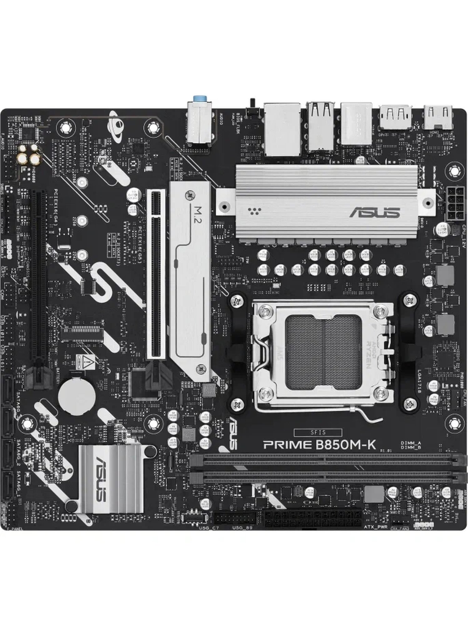 Материнская плата Asus PRIME B850M-K, SocketAM5, AMD B850, mATX