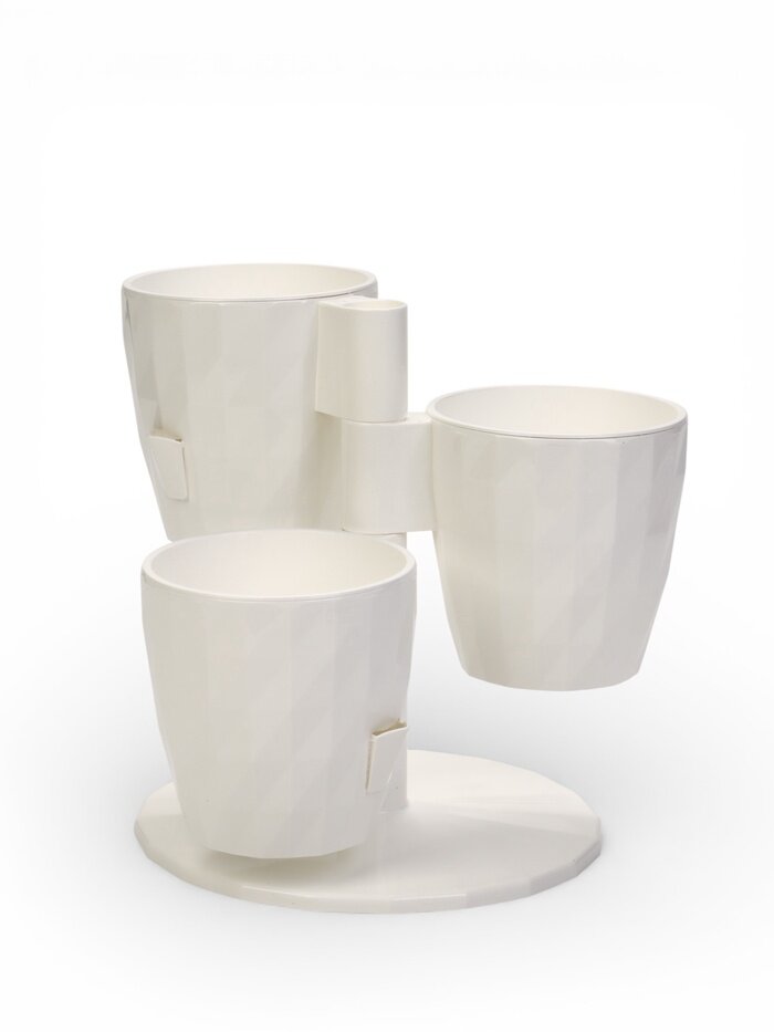 Кашпо для цветов многоярусное Ruby «Каскад», 3 шт, 1 л, белое