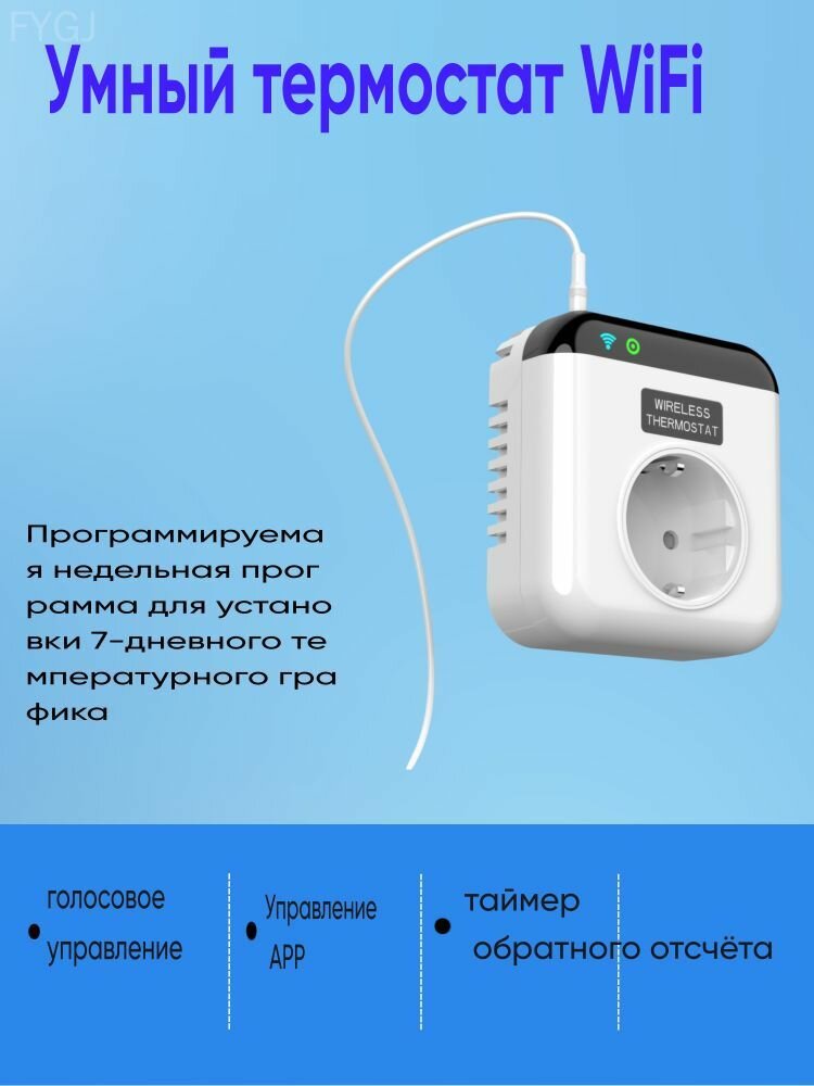 Умный розетка с Wi-Fi и термостатом