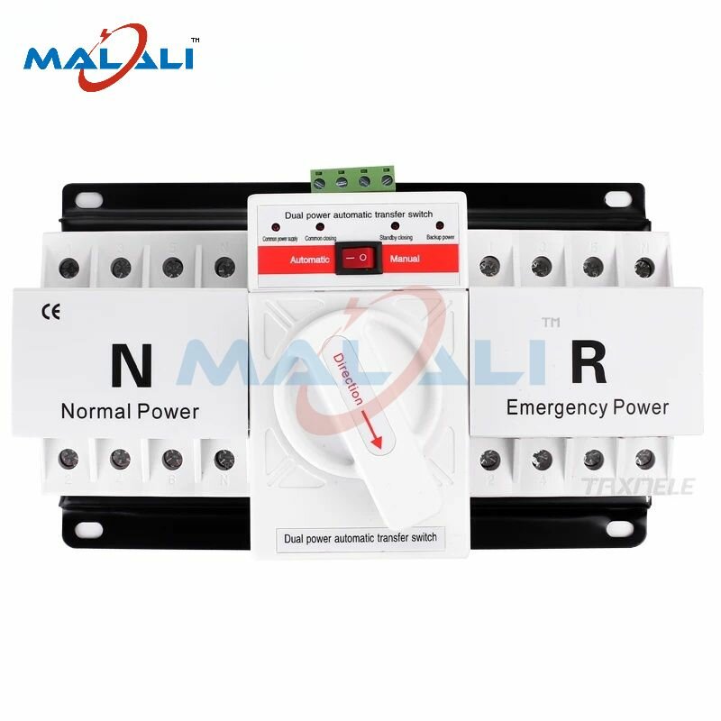 Автоматический переключатель питания Malali ATS 2P/4P 63A 230V/380V с автоматическим выключателем