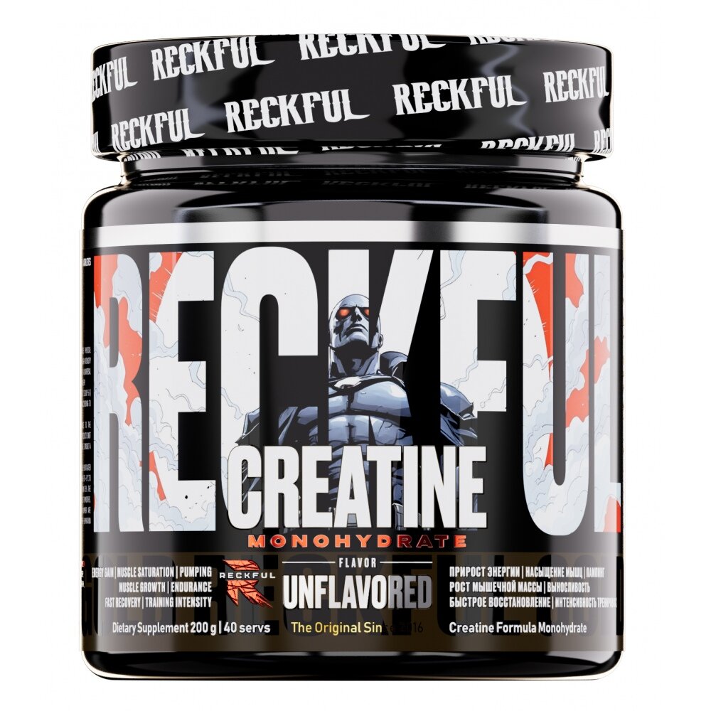 Креатин Reckful Creatine Monohydrate, 200 г, Вкус Forest Berries / Лесные Ягоды