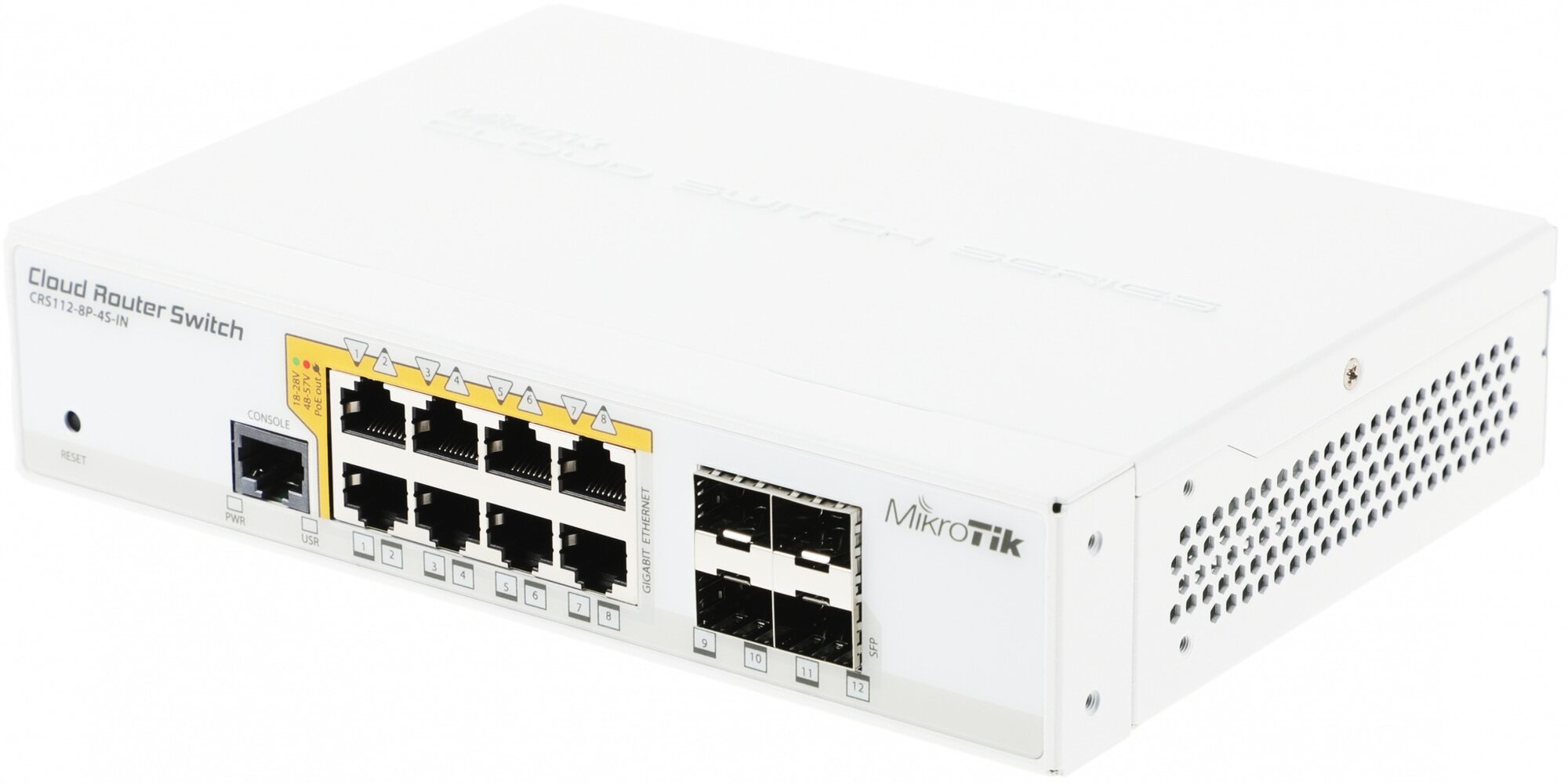 Коммутатор MikroTik CRS112-8P-4S-IN, управляемый, 8 портов, PoE