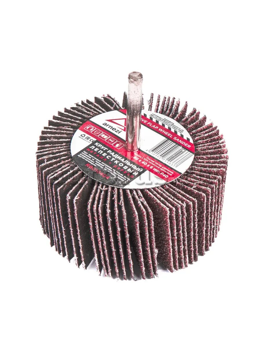 Круг лепестковый для дрели радиальный 80x40x6 мм P40