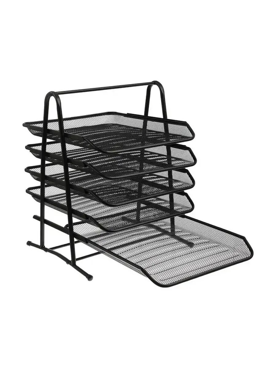 Элегантный металлический лоток для бумаг с отделениями