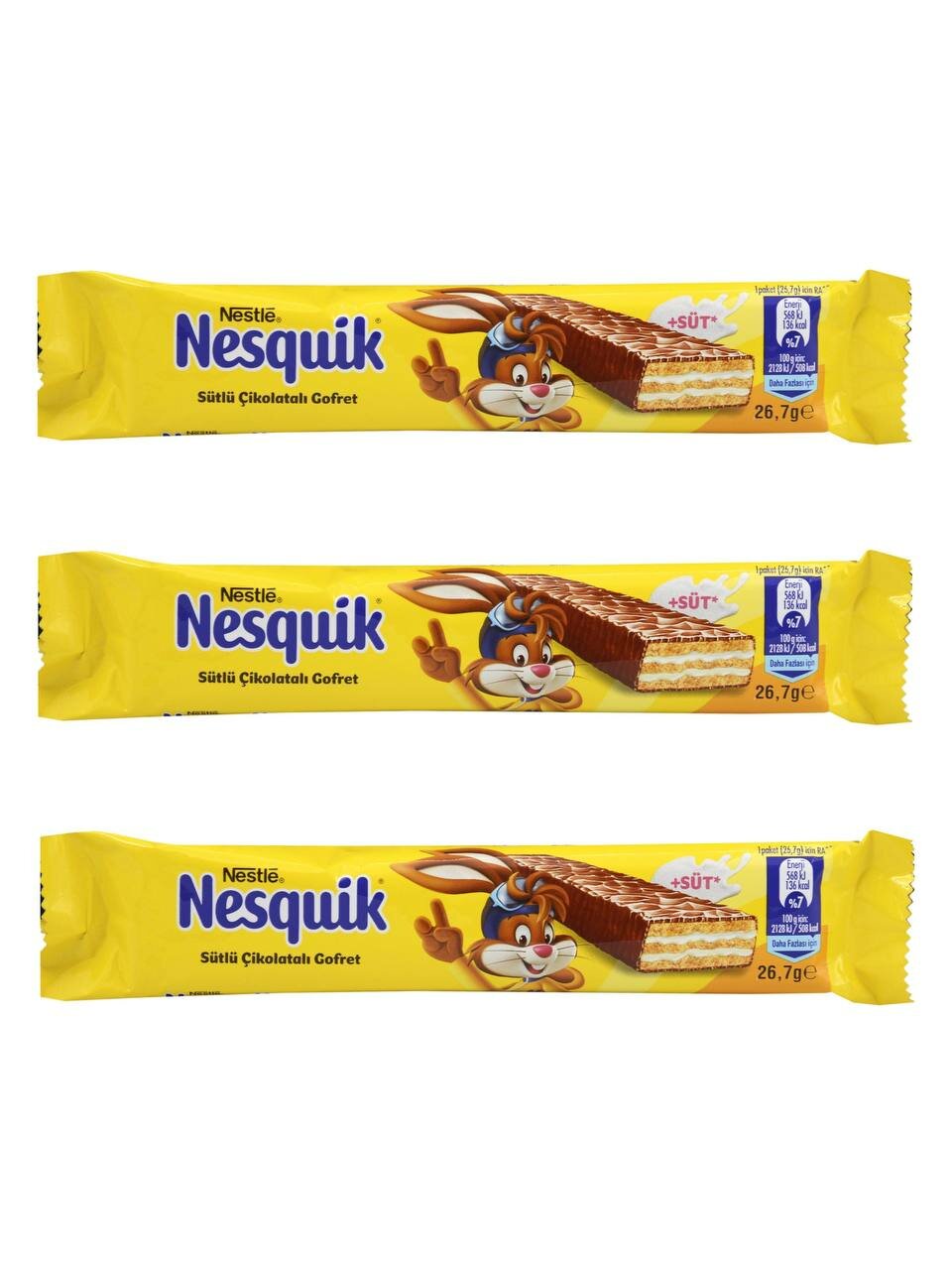 Nesquik Nestle вафли в молочном шоколаде, 3шт по 26,7г