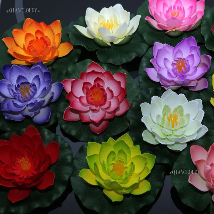 Искусственные цветы лотоса QIANCLOUDY Mixed color