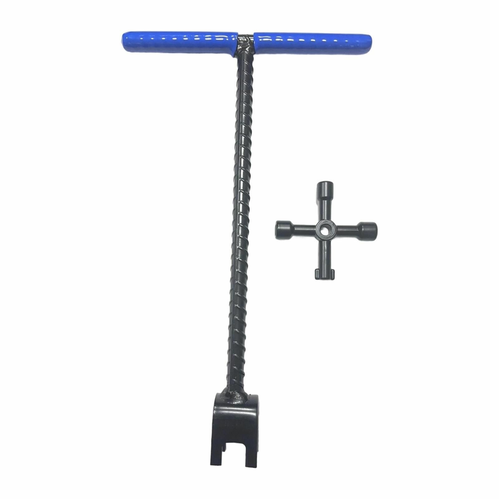 Ключ для счетчика воды с Т-образной рукояткой, 4-сторонний многофункциональный инструмент для запорных кранов