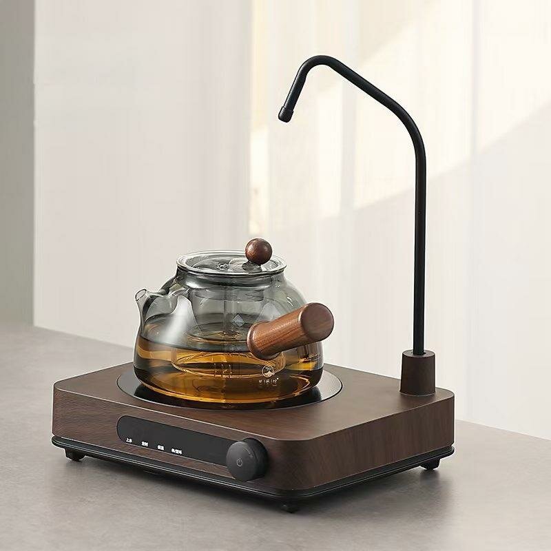 Электрическая керамическая чайная плита с автоматической подачей воды, бытовой стеклянный чайник, чайник для заваривания чая, чайный сервиз.