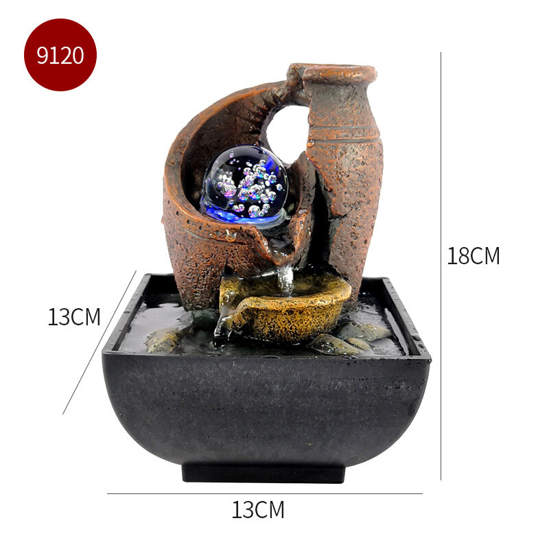 Прямо от производителя: Настольный геометрический фонтан для привлечения богатства, декоративное изделие из смолы в виде шара удачи для гостиной.