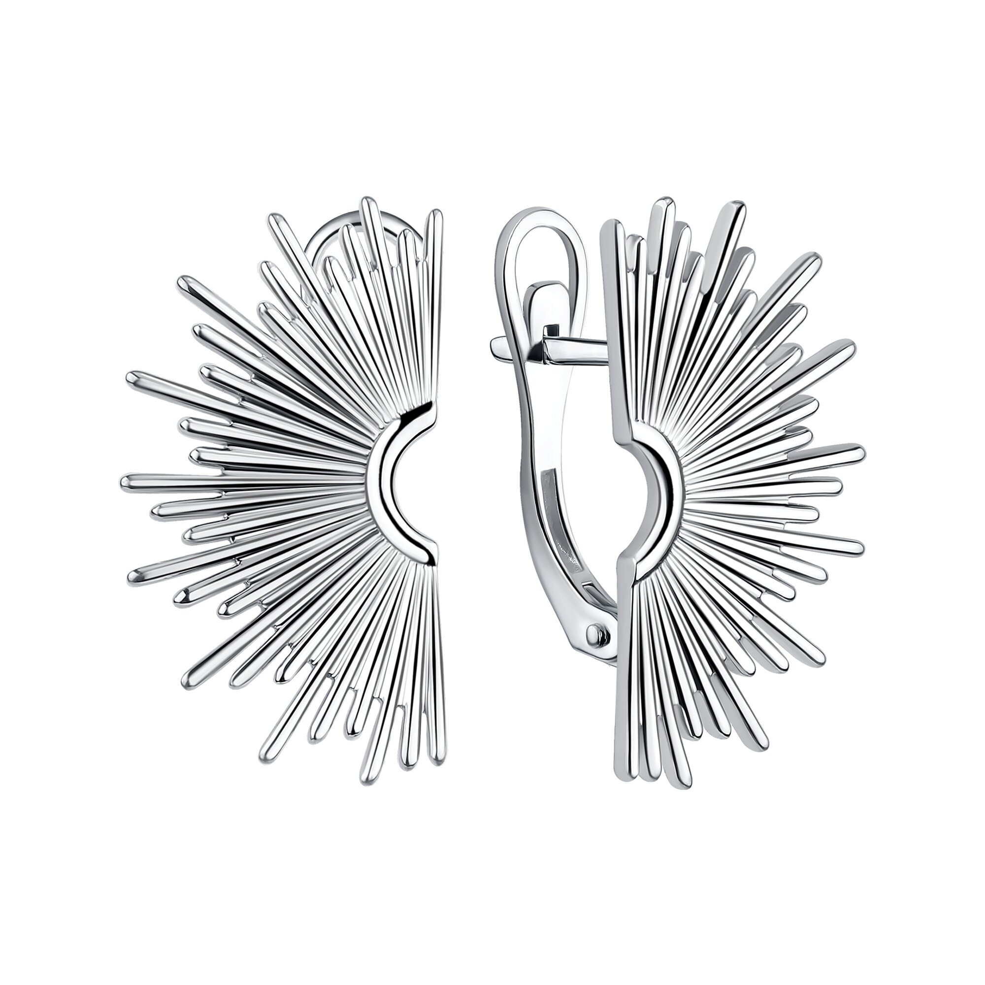 Серьги, серебро, 925 проба, родирование