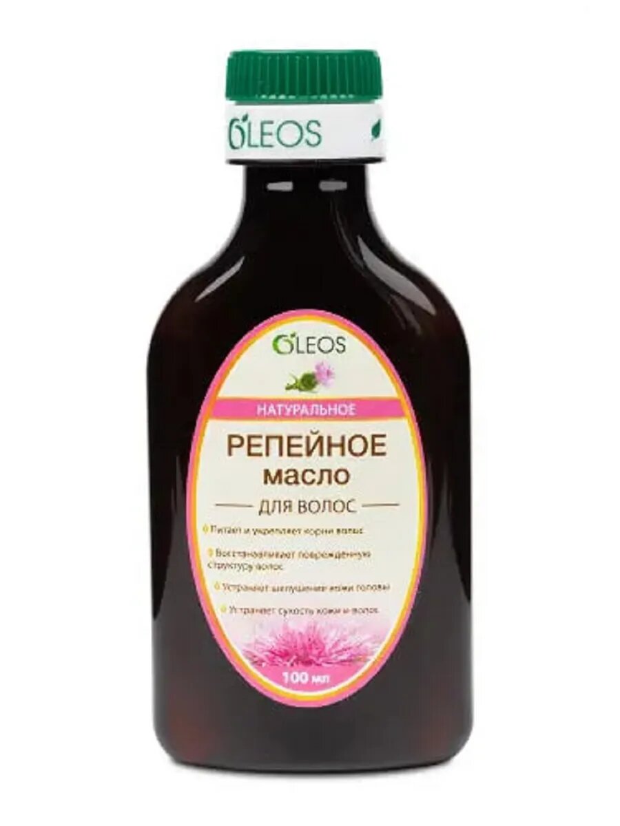 Масло репейное OLEOS, укрепление корней волос, для бани и сауны, 100 мл