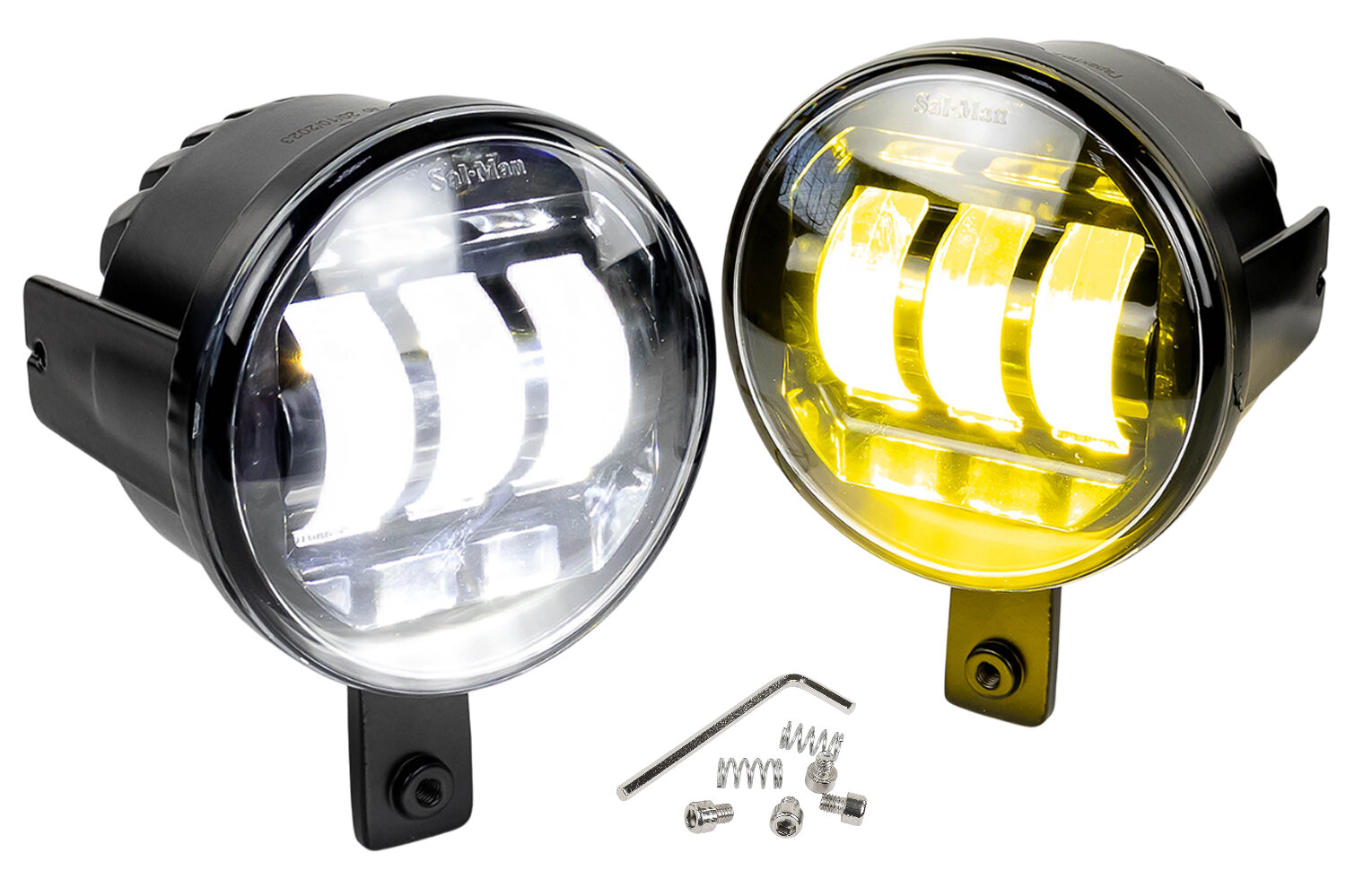 Двухцветные диодные ПТФ Sal-Man 50W 3 линзы для Hyundai ix35, Tucson 2