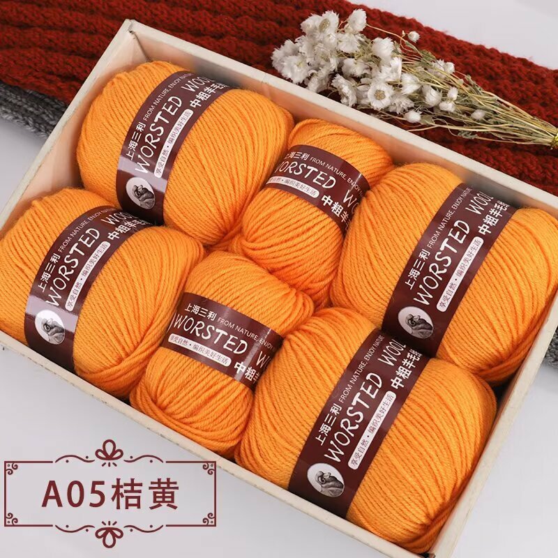 0.5kg Набор из 290 г шерстяной пряжи для ручного вязания, классическая пряжа средней толщины для изготовления шапок, шарфов, свитеров и пальто своими руками.
