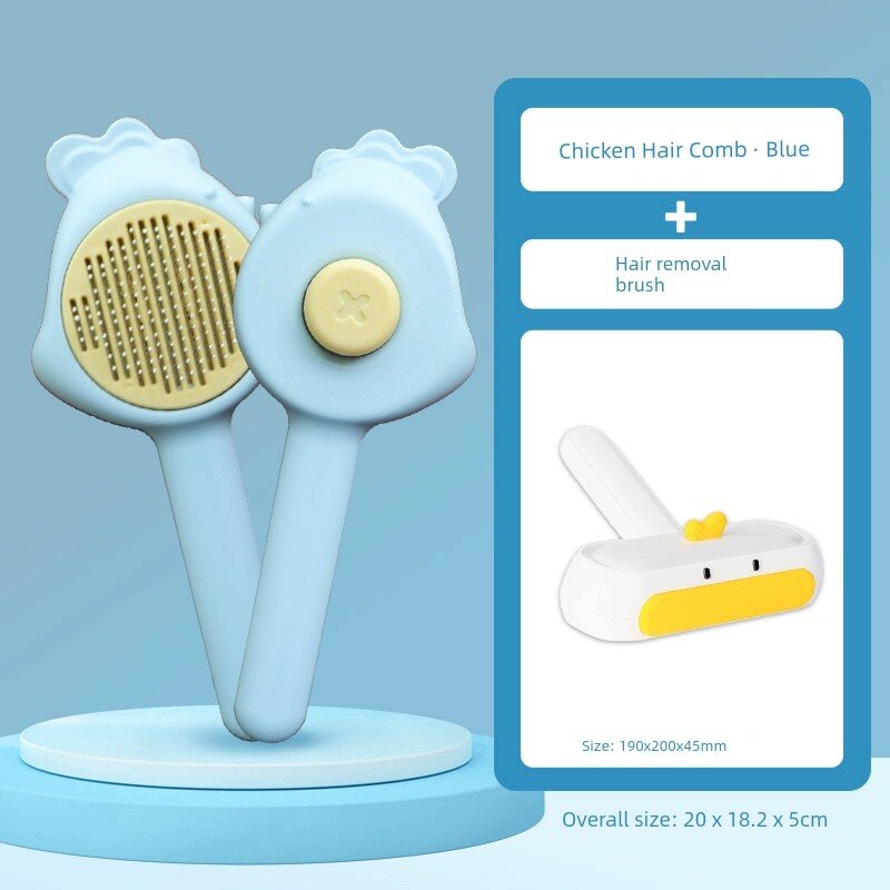 Синяя набор для ухода за шерстью с удалителем шерсти для кошек и собак