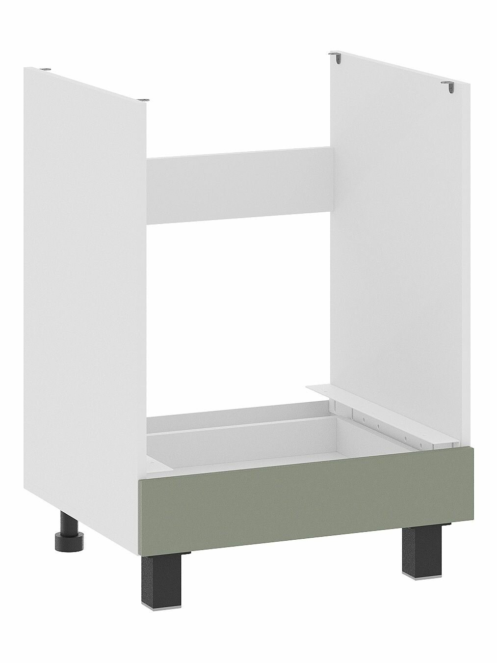 Кухонный модуль напольный, стол под духовку Аурелио, с ящиком, 60х53.2х82.4 см, Белый / Эвкалипт софт